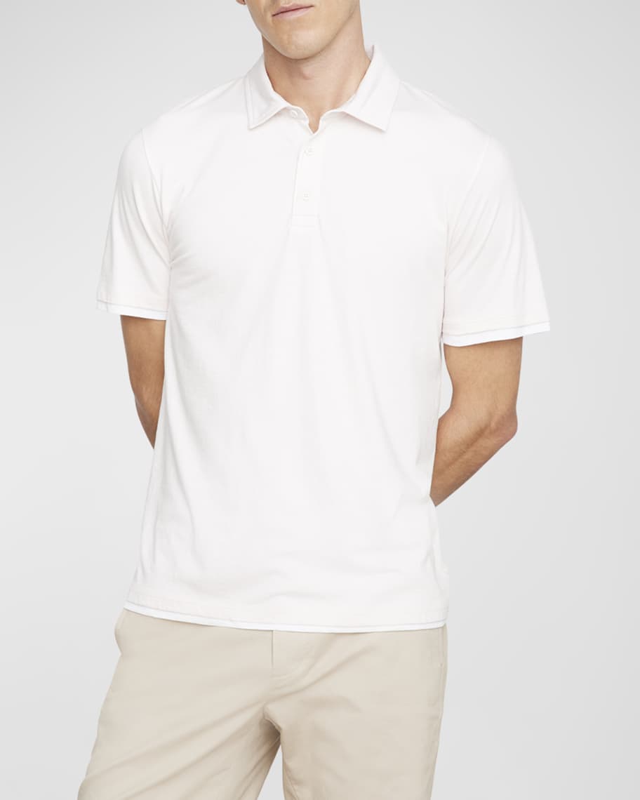 Vince Men's Double-Layer Jersey Polo Shirt | Neiman Marcus