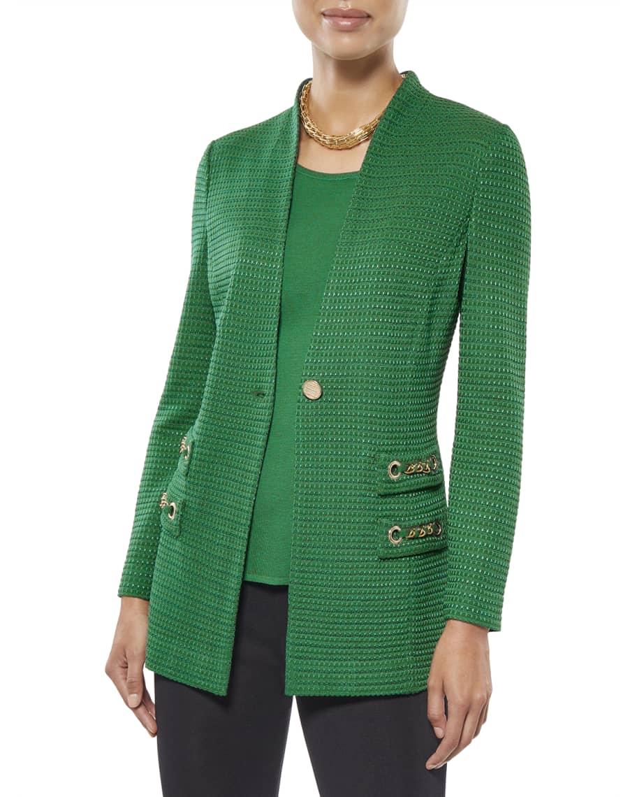 Misook Chain Trim Knit Blazer | Neiman Marcus