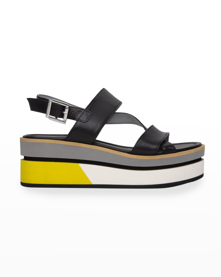 NeroGiardini Eva Colorblock-Sole Wedge Sandals | Neiman Marcus