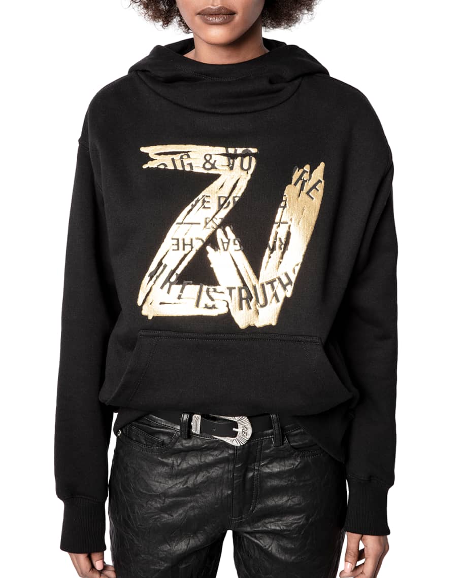 Zadig & Voltaire Wallace ZV Foil-Print Sweatshirt | Neiman Marcus