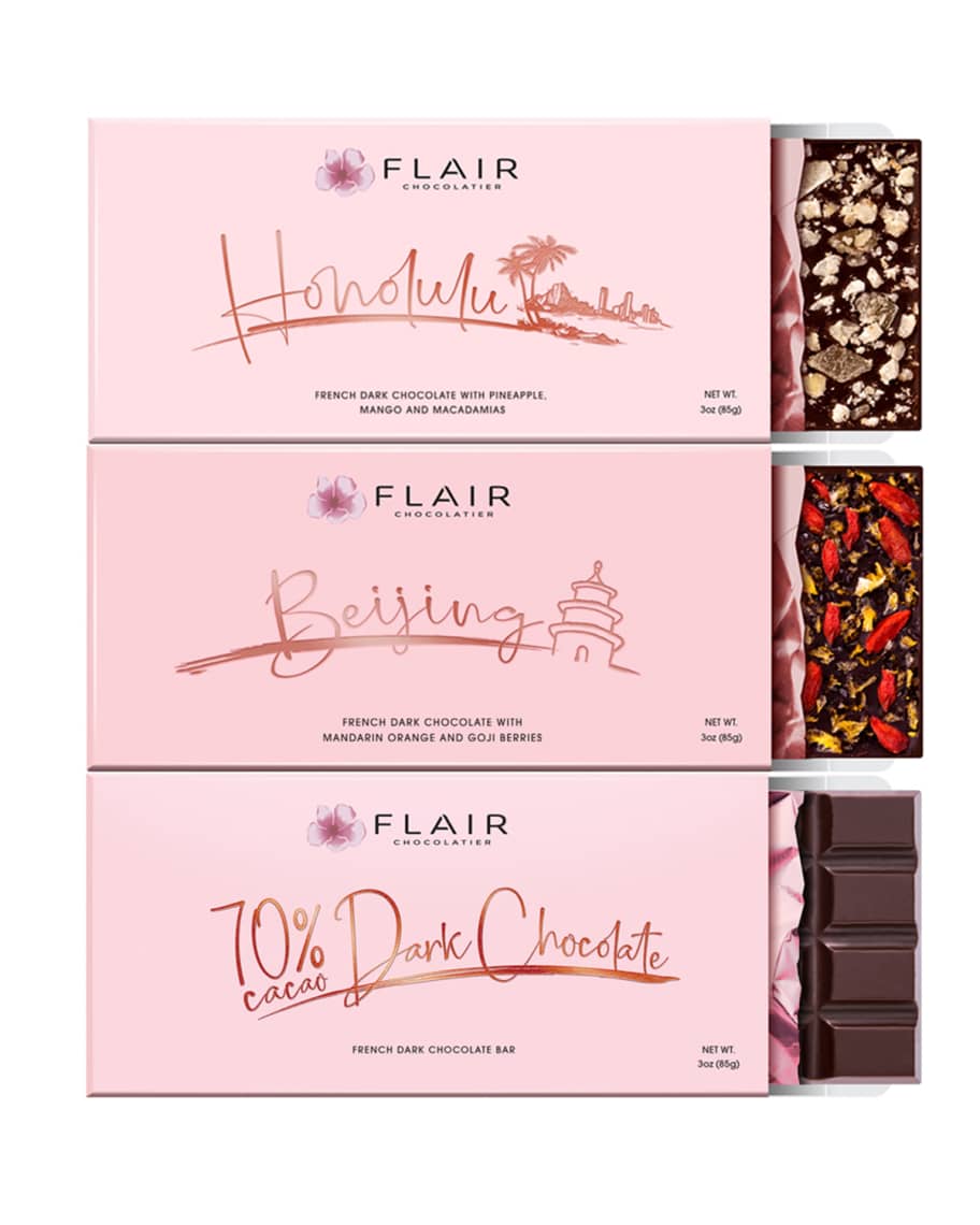 Flair Chocolatier French Dark Chocolate Bars, 3-Piece Set | Neiman Marcus