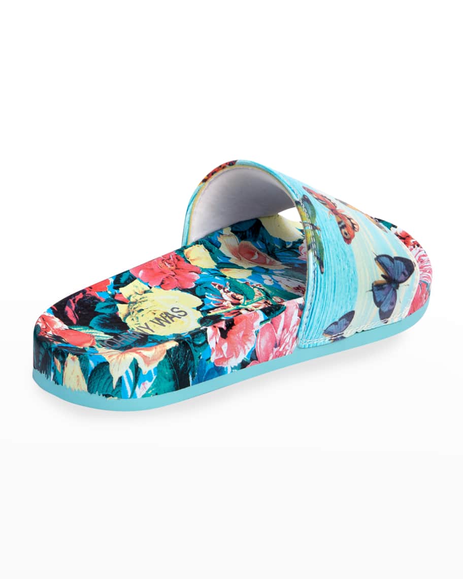 Johnny Was Costa Azul Butterfly Pool Slide Sandals | Neiman Marcus