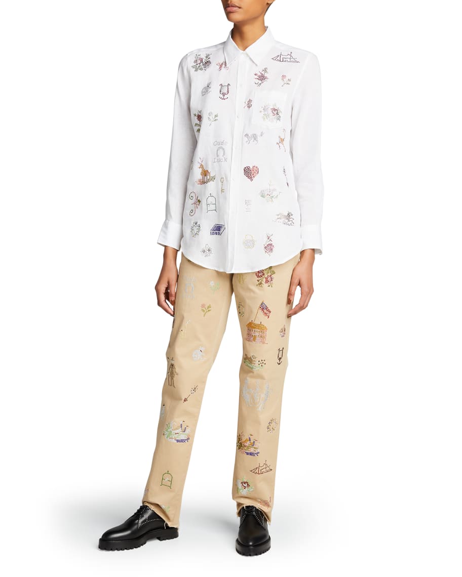 Libertine 19th Century Sampler Linen Shirt | Neiman Marcus