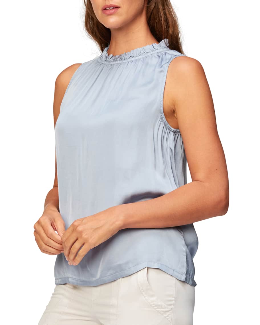 XCVI Zoran Ruffle-Neck Tank | Neiman Marcus