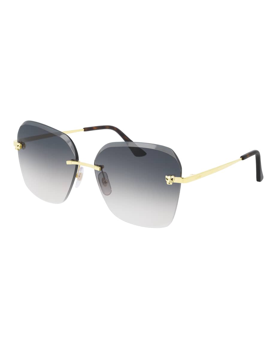 Cartier Rimless Geometric Metal Sunglasses | Neiman Marcus