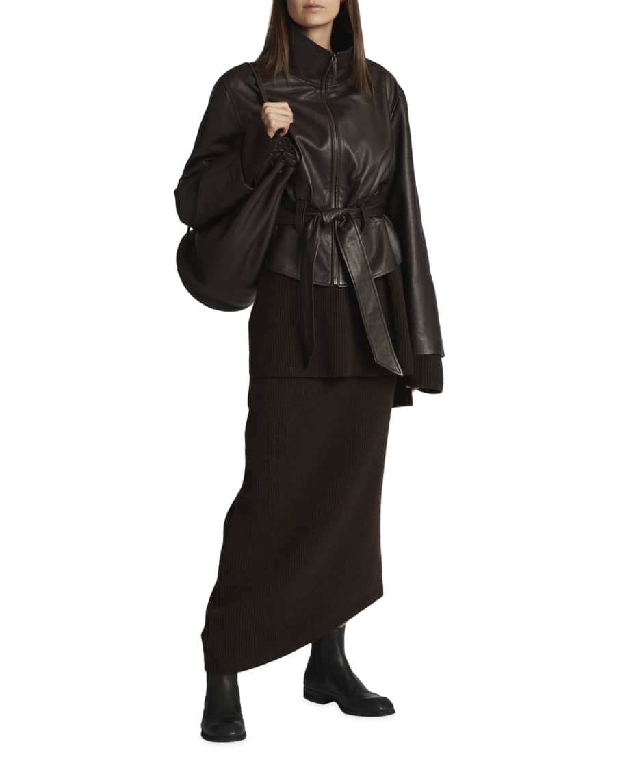 THE ROW Ramira Belted Leather Jacket | Neiman Marcus