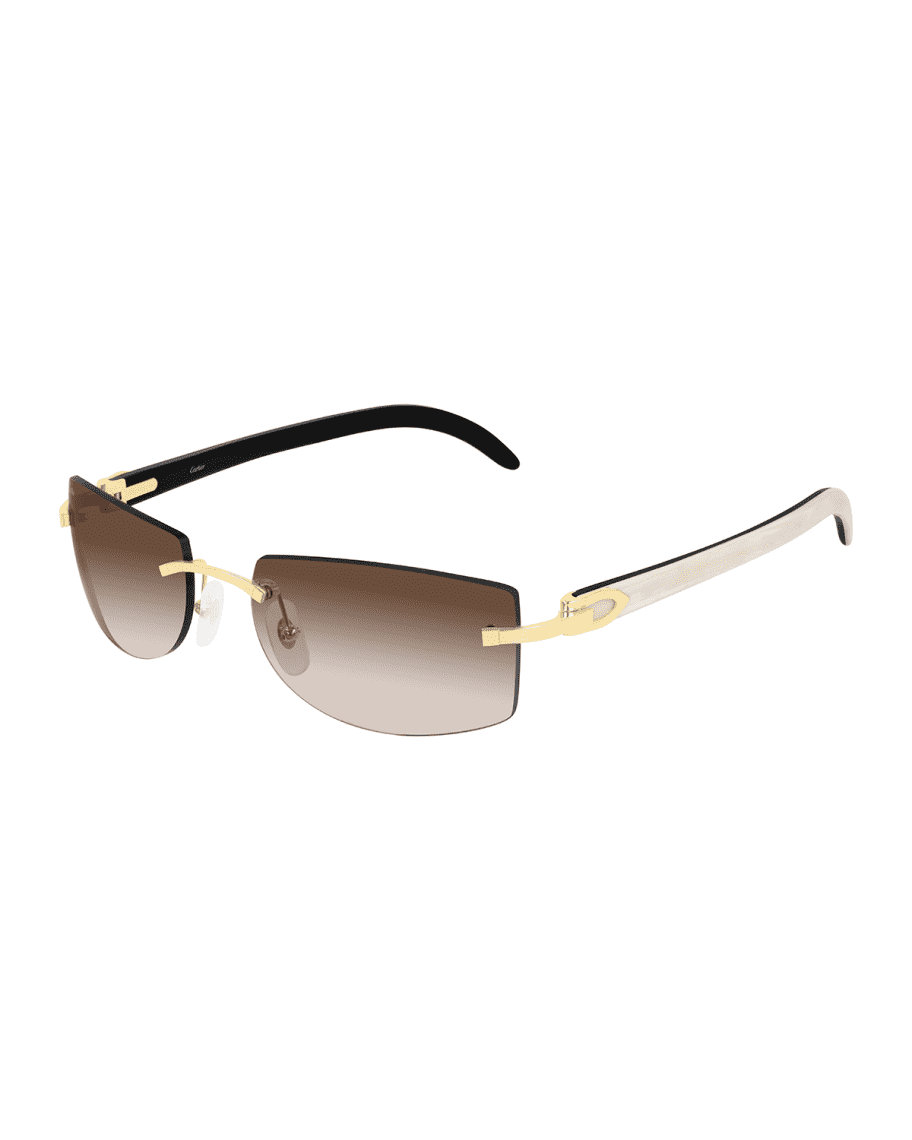 Cartier Men's Rimless Gradient Rectangle Sunglasses | Neiman Marcus