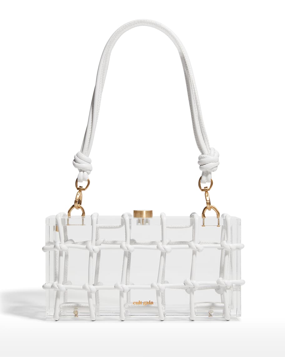 Cult Gaia Bess Caged Clear Top-Handle Shoulder Bag | Neiman Marcus