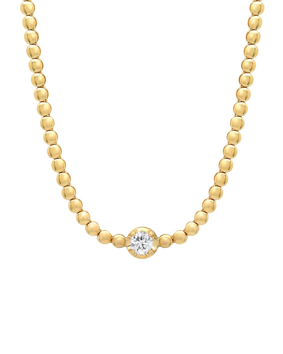 Jennifer Meyer 18k Mini Bezel 1-Diamond Necklace | Neiman Marcus