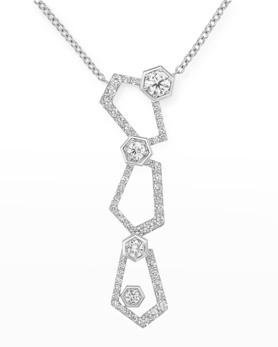 Luminous Diamonds 18K White Gold Pave and 4 Luminous Diamond Necklace ...