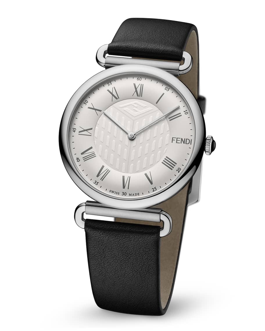 Fendi Men's 41mm Palazzo Watch w/ Leather Strap | Neiman Marcus