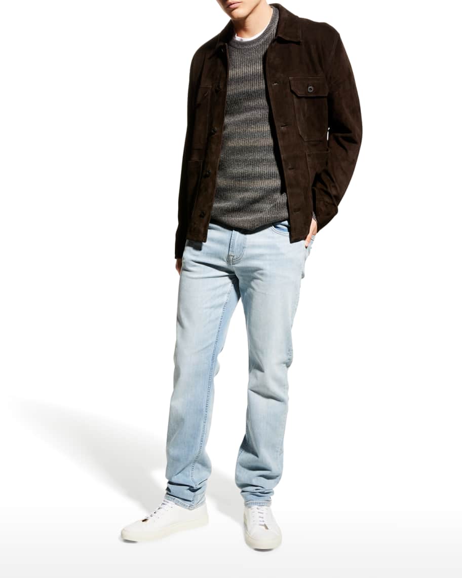 Vince Men's Suede Utility Jacket | Neiman Marcus