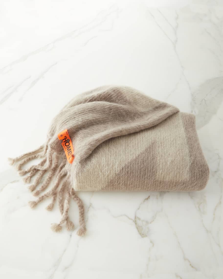 Off-White Arrow-Print Mohair Wool Blanket | Neiman Marcus