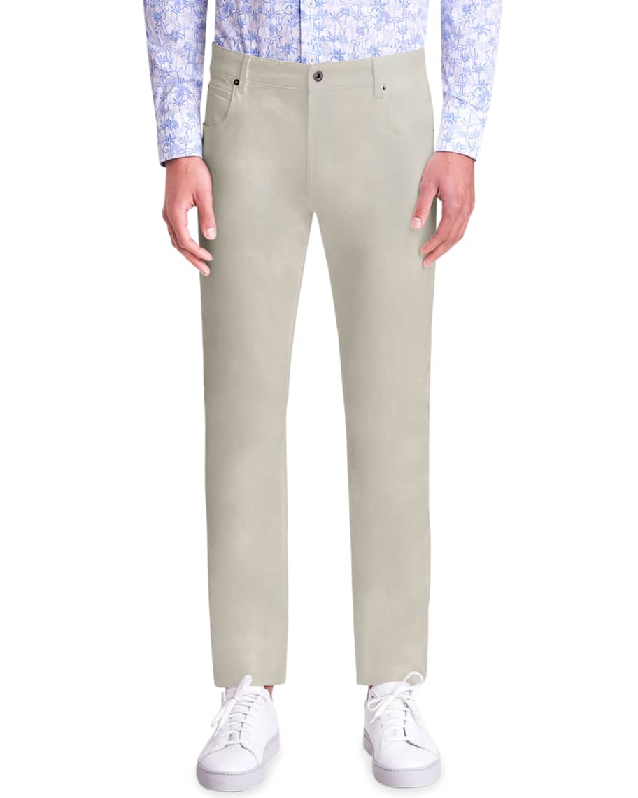 Bugatchi Men's Five-Pocket Stretch Cotton Pants | Neiman Marcus