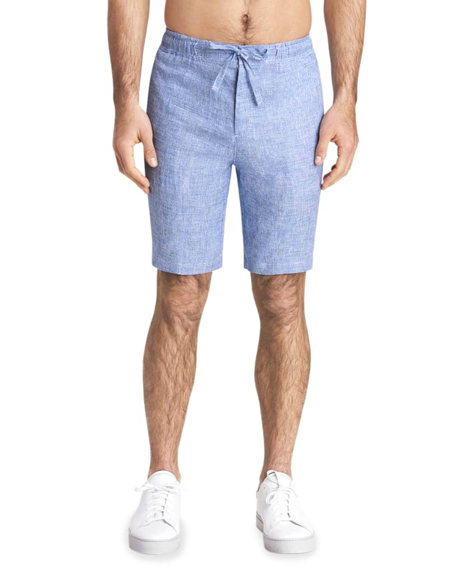 Bugatchi Men's Linen Drawstring Shorts | Neiman Marcus