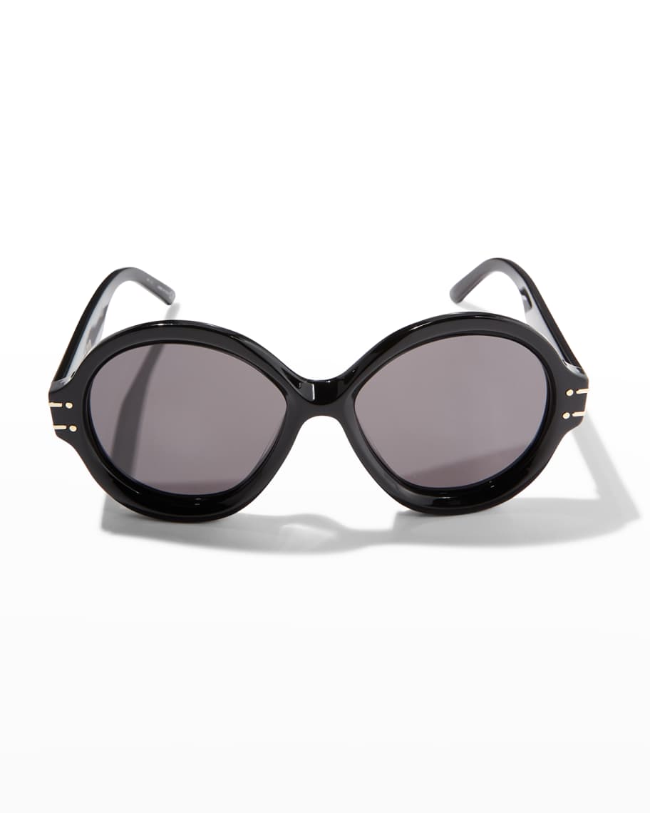 Dior Diorsignature S1u 57mm Round Acetate Sunglasses Neiman Marcus