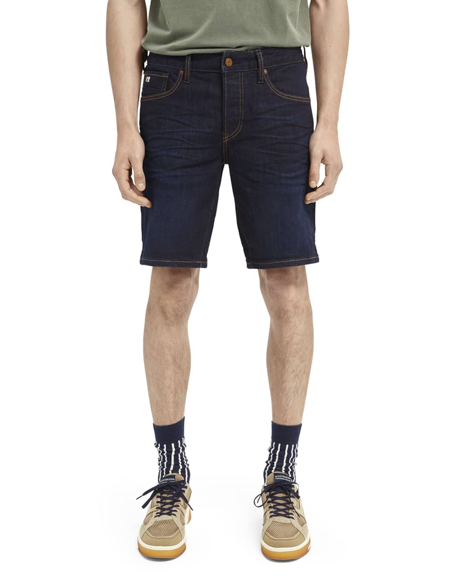 Scotch & Soda Men's Ralston Dark-Wash Denim Shorts | Neiman Marcus