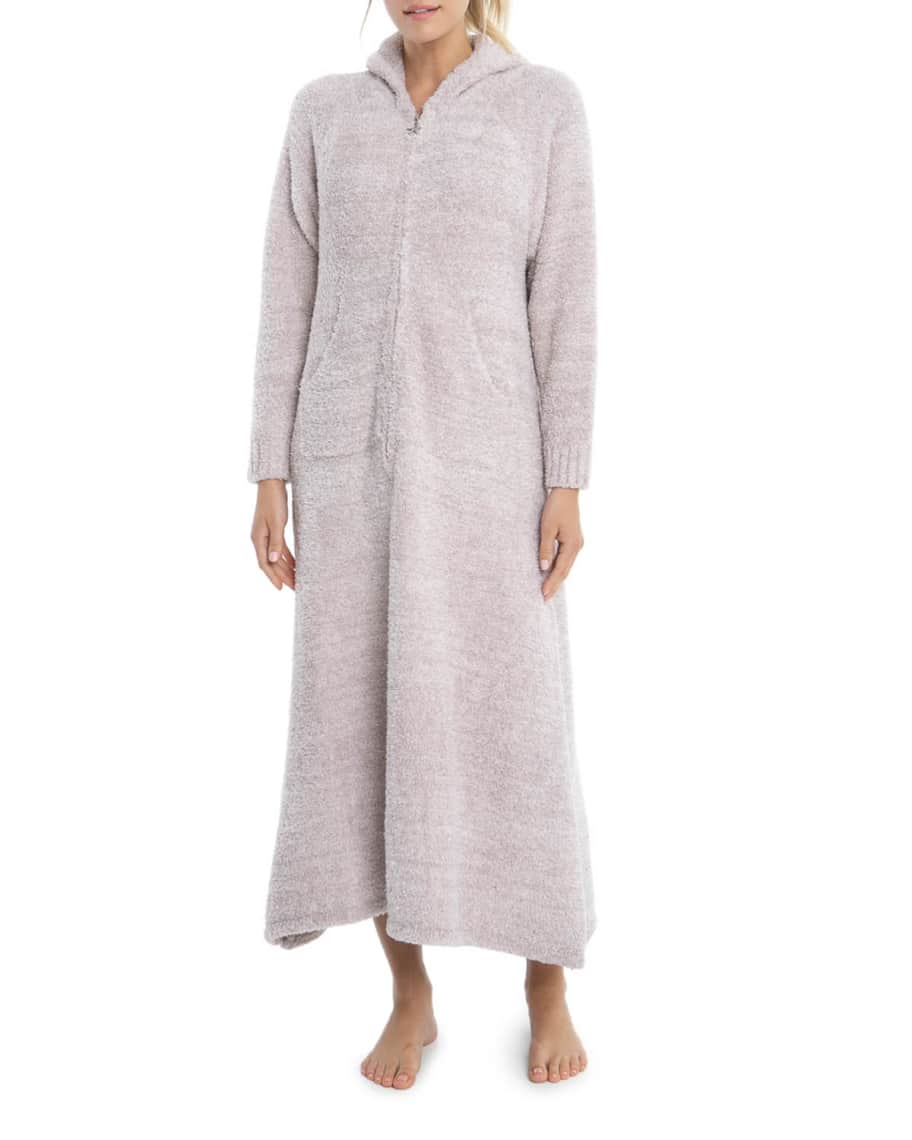 Barefoot Dreams Heathered Zip-Front Hooded Robe | Neiman Marcus