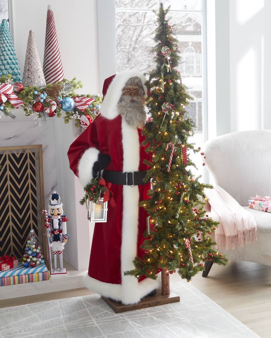 Ditz Designs By The Hen House Candied Christmas 57"H Black Santa ...