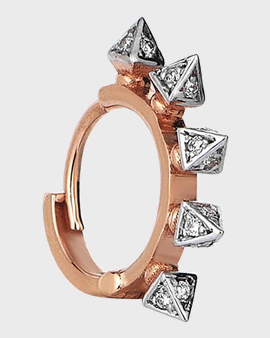 Kismet by Milka 5 Triangle Prism Small Hoop Earring in White Diamond, Single | Neiman Marcus