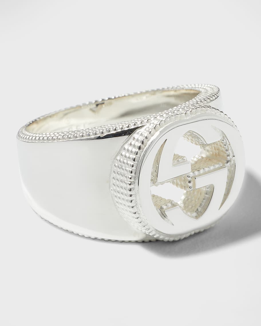 Gucci Men's Interlocking G Sterling Silver Ring | Neiman Marcus