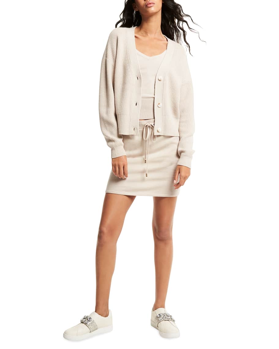MICHAEL Michael Kors Boxy V-Neck Knit Cardigan | Neiman Marcus