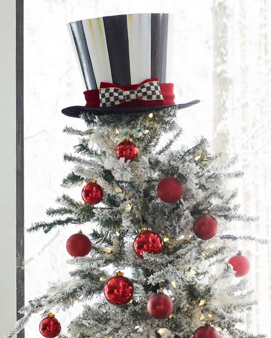 MacKenzie-Childs Checkmate Top Hat Tree Topper | Neiman Marcus