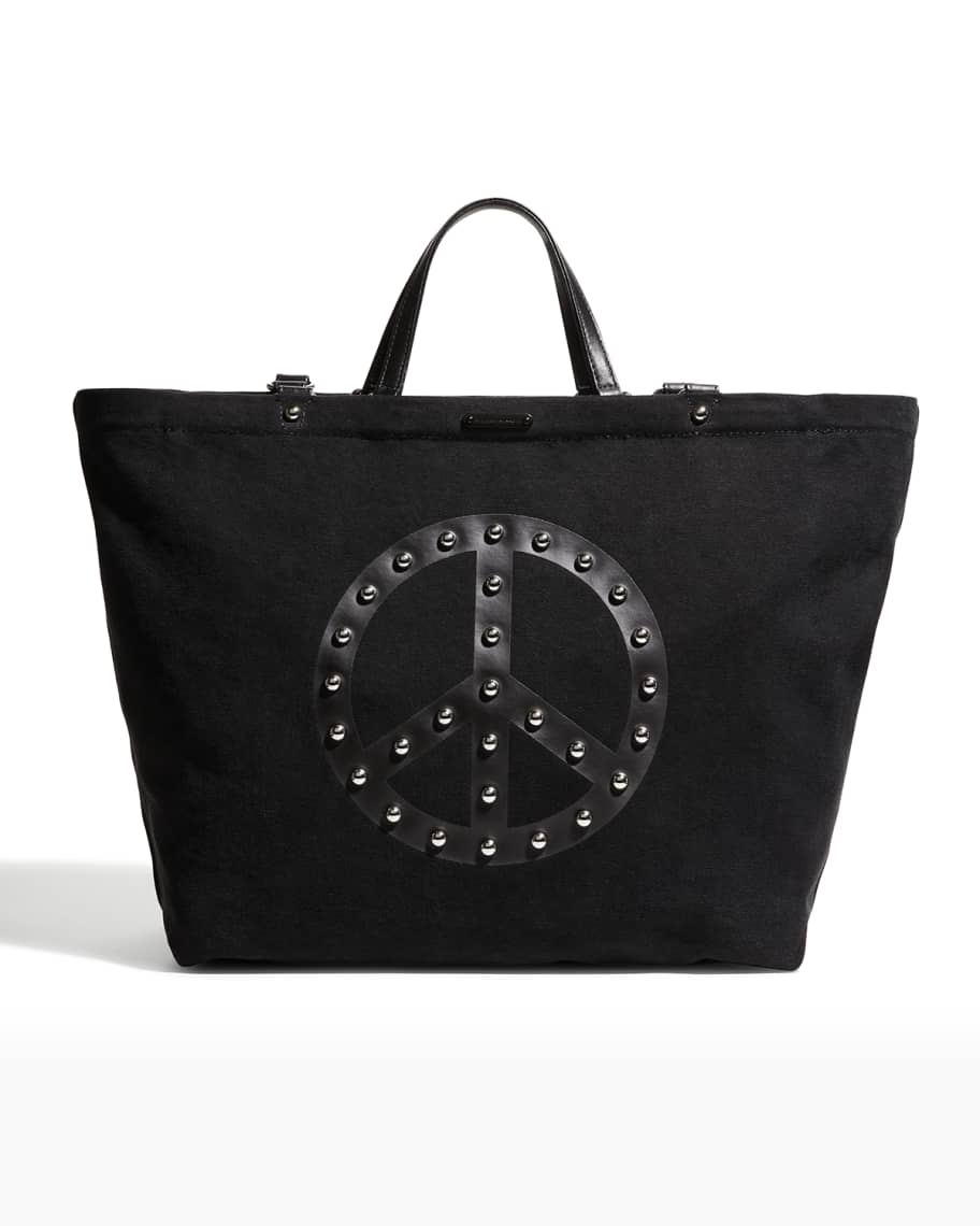 Rebecca Minkoff Sienna Studded Peace Sign Tote Bag | Neiman Marcus