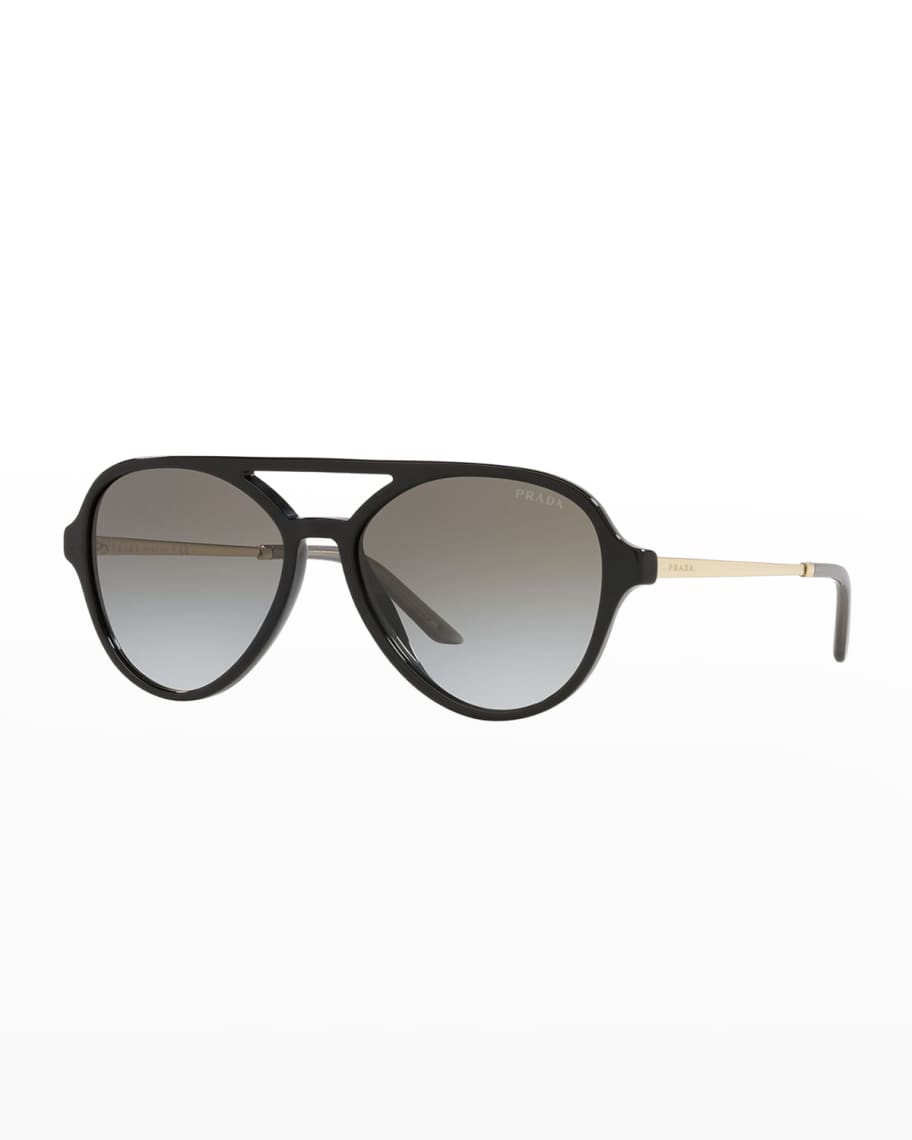 Prada Acetate & Metal Aviator Sunglasses | Neiman Marcus