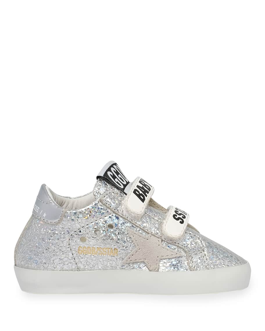 Golden Goose Girl's Iridescent Laminated Grip-Strap Sneakers, Baby ...