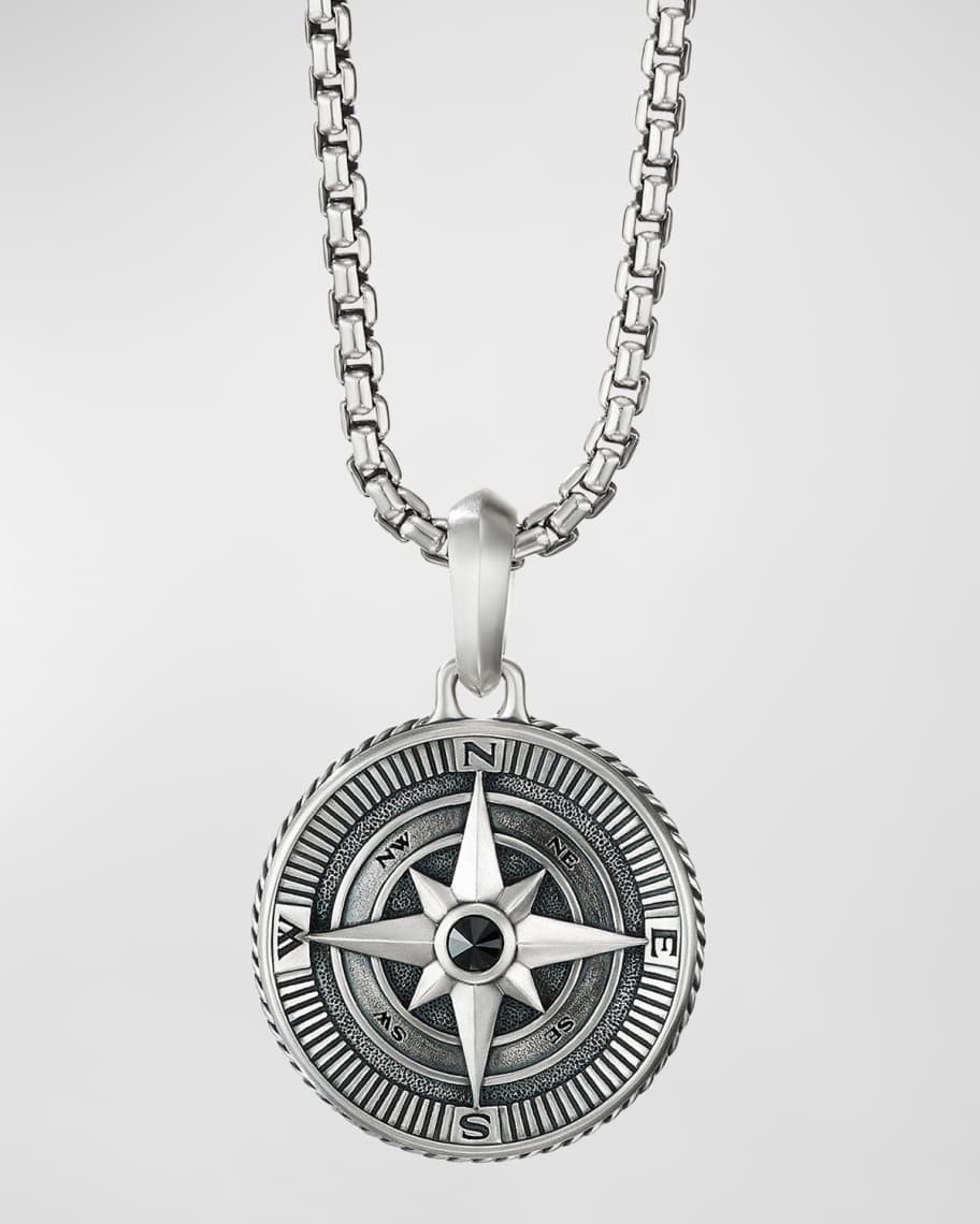 David Yurman Men's 26.8mm Maritime Compass Enhancer with Black Diamond ...
