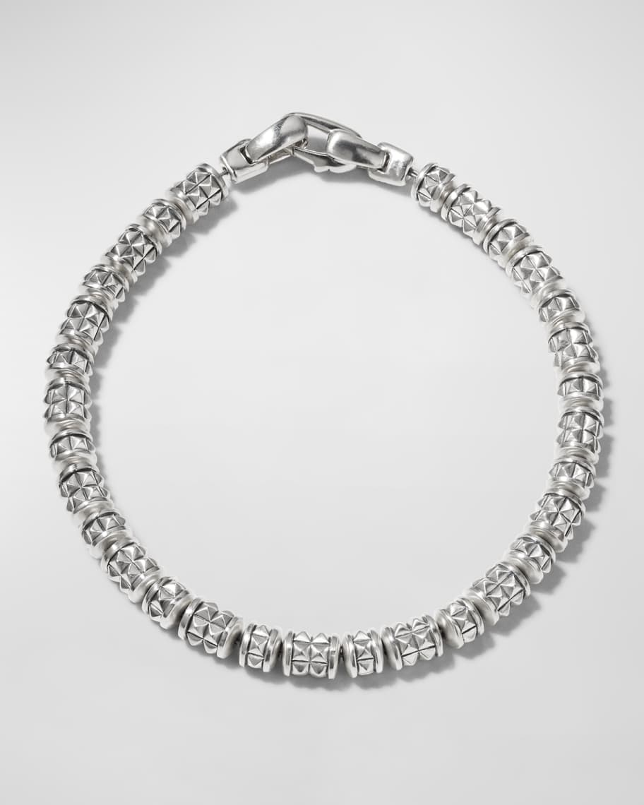 David Yurman Men's Pyramid Bead Bracelet in Silver, 6mm | Neiman Marcus