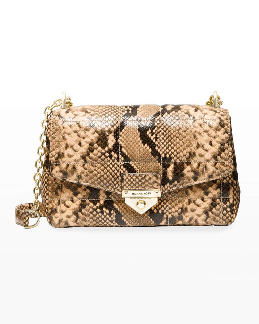 MICHAEL Michael Kors Soho Snake-Print Large Shoulder Bag | Neiman Marcus