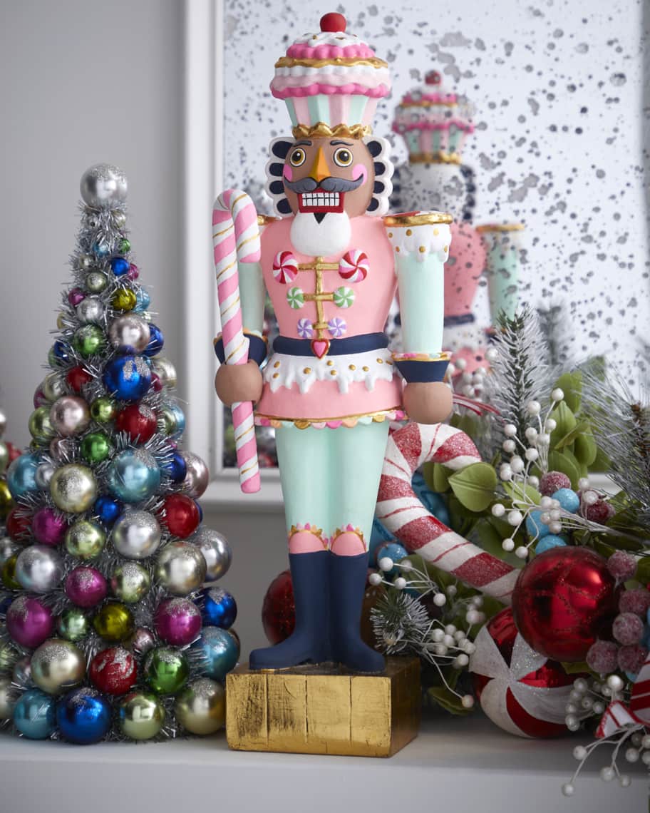 Glitterville Colonel Cupcake Tabletop Nutcracker, 20" | Neiman Marcus