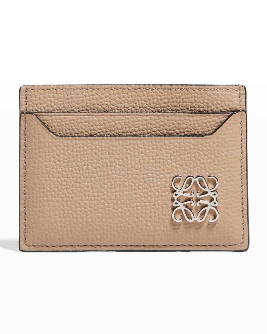Loewe Anagram Plain Card Case in Grained Leather | Neiman Marcus
