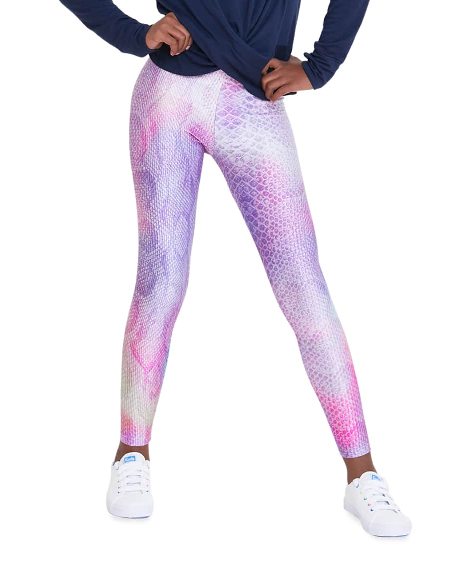 Terez Girl's Pink Python Leggings, Size 4-6X | Neiman Marcus