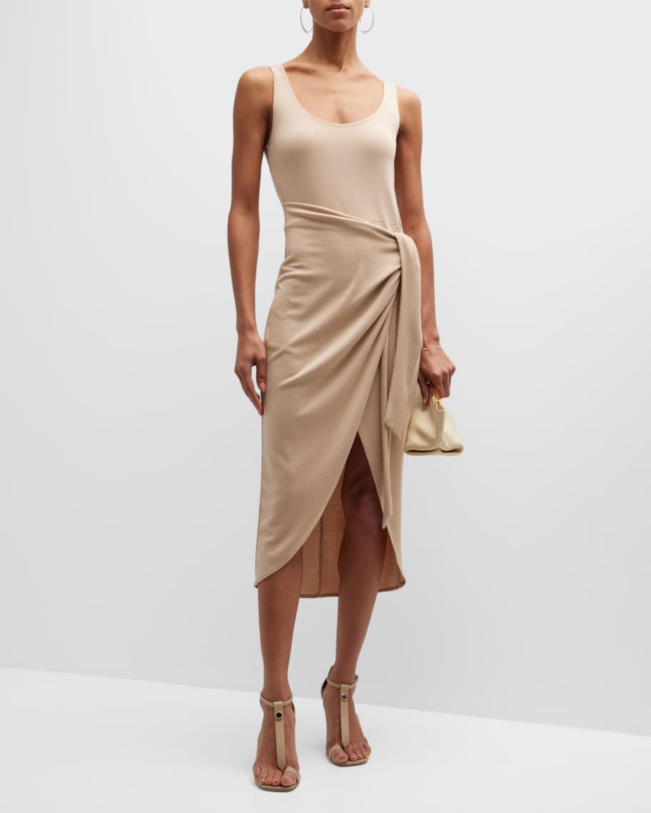 LBLC THE LABEL Eva Side-Tie Wrap Dress | Neiman Marcus