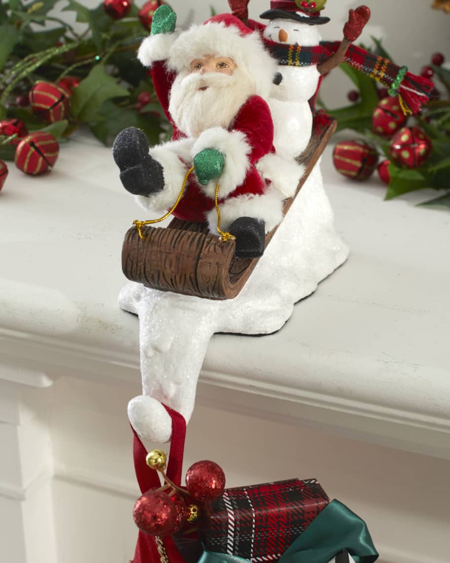 Katherine's Collection Sledding Santa & Snowman Stocking Holder ...
