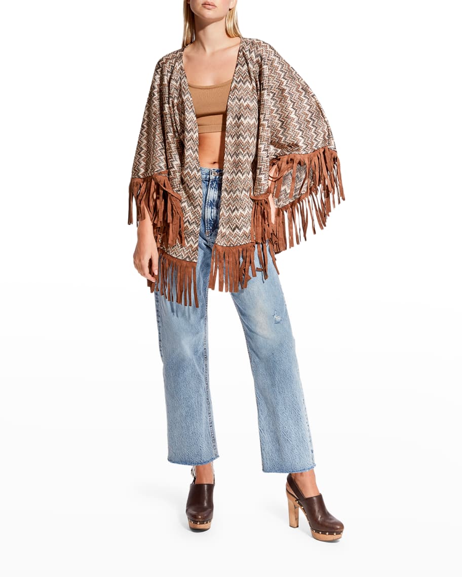 ASTARS Chalet Vegan Fringe Poncho | Neiman Marcus