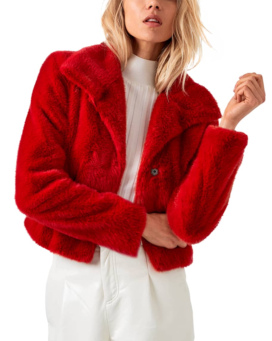 AS by DF The Denise Faux-Fur Chubby Jacket | Neiman Marcus