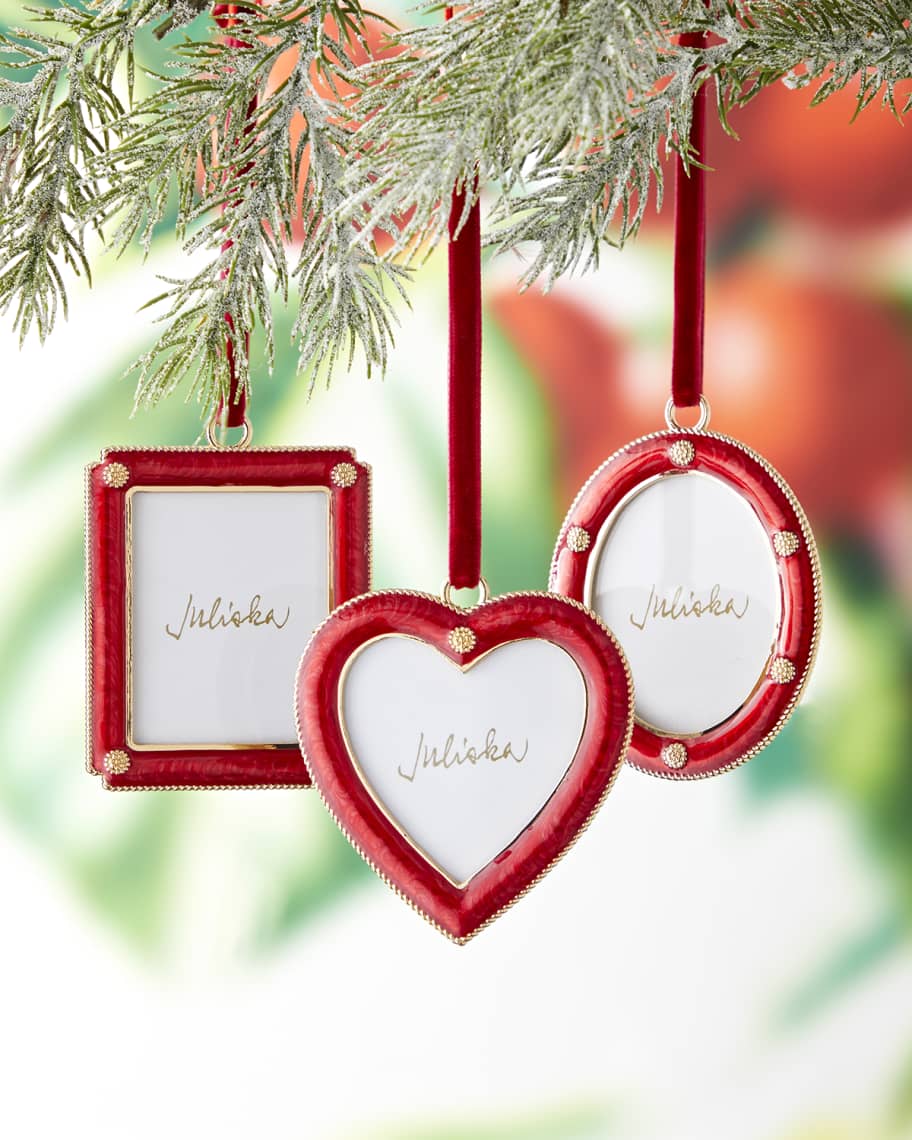 Juliska Exclusive Berry & Thread Ruby Enamel Frame Ornaments, Set of 3 ...