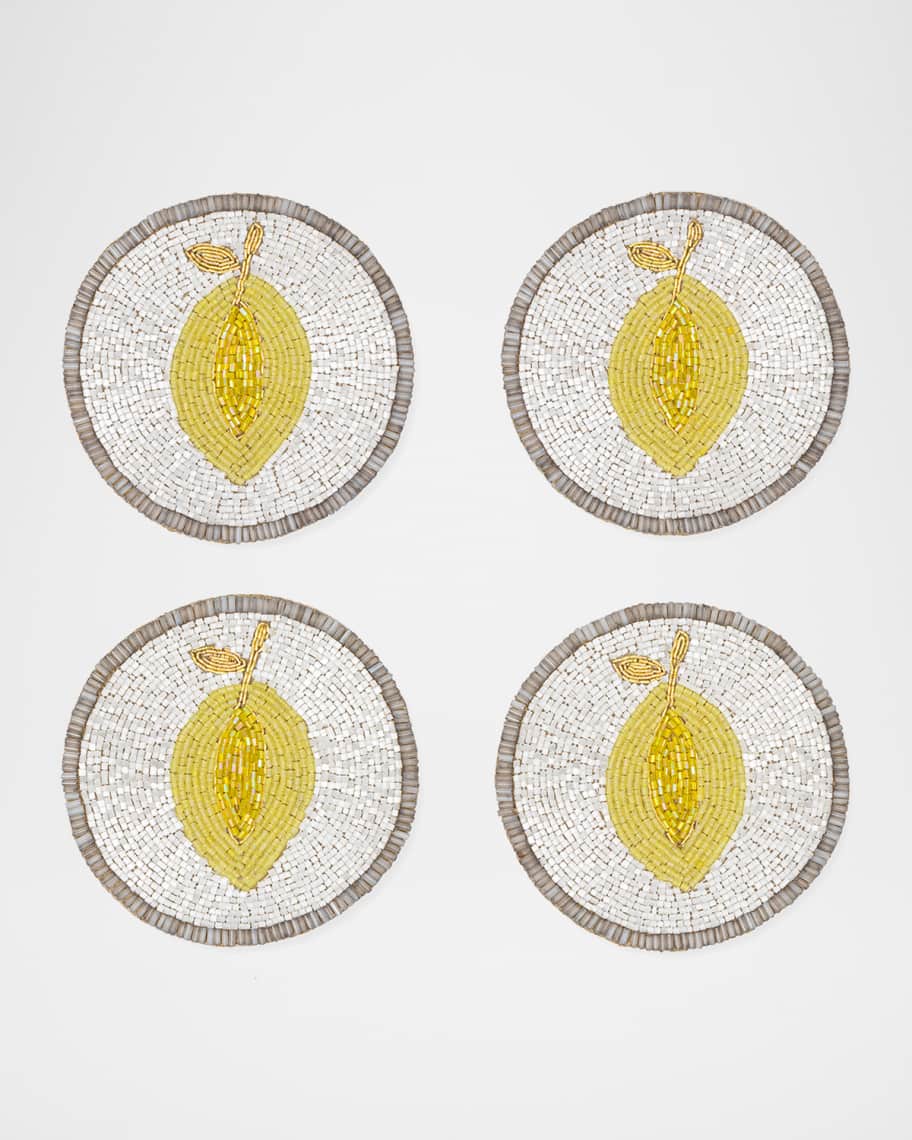 Joanna Buchanan Lemon Beaded Coasters, Set of 4 | Neiman Marcus