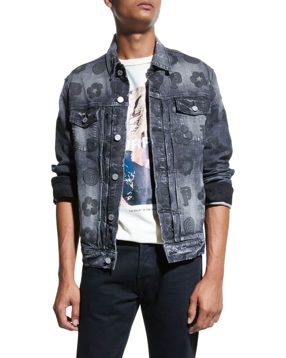 PURPLE Men's Monogram Denim Jacket | Neiman Marcus
