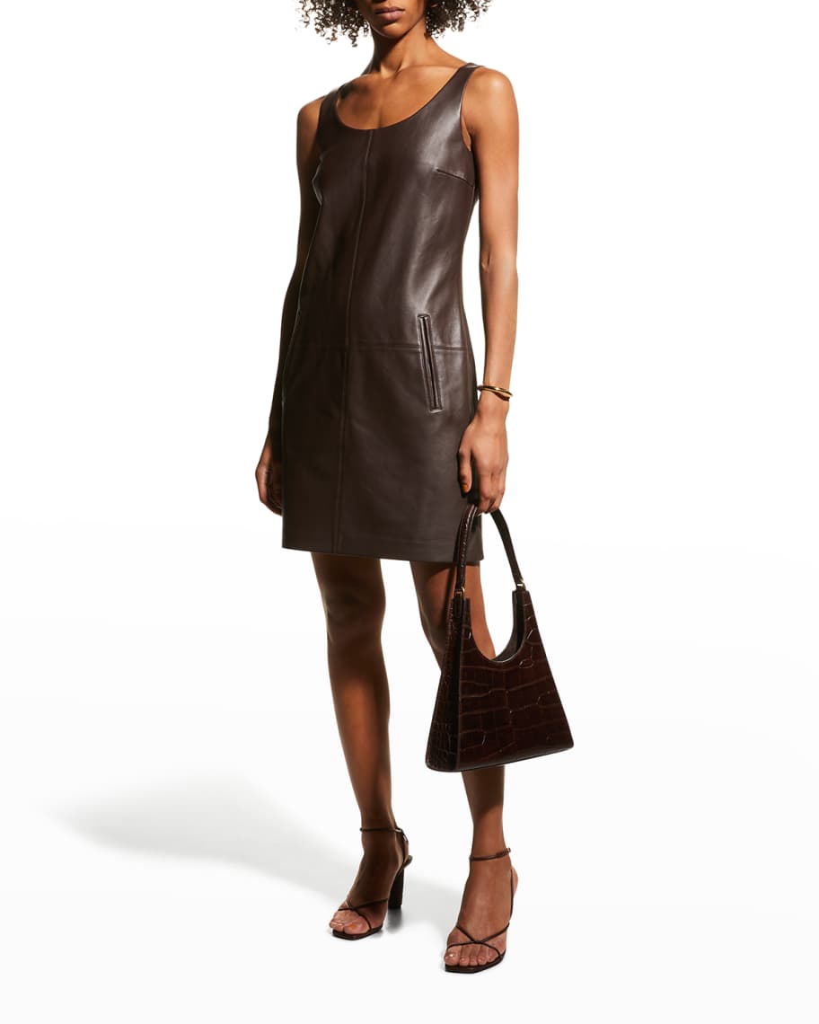 Michael Kors Collection Leather Mini Sheath Dress | Neiman Marcus