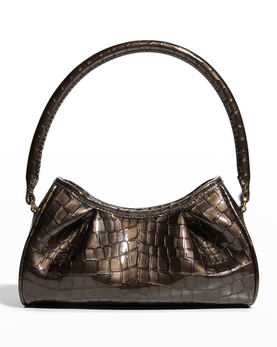 Elleme Dimple Small Pearl Croc-Embossed Shoulder Bag | Neiman Marcus