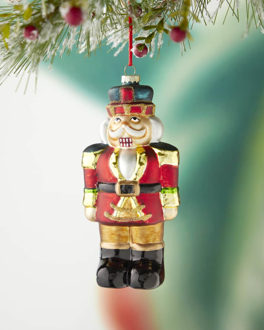 Jim Marvin Glass Nutcracker 7 Christmas Ornament | Neiman Marcus