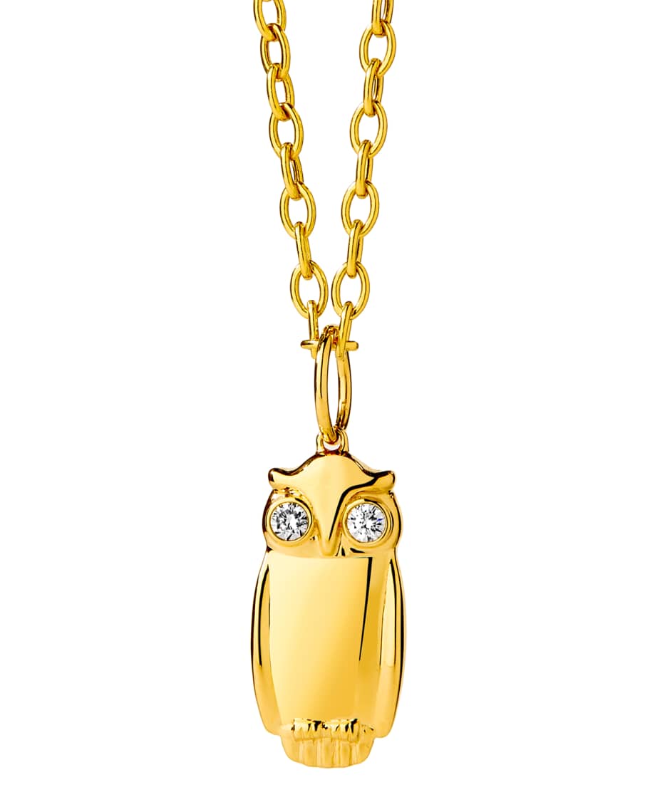 Syna Champagne Diamond Owl Pendant Necklace | Neiman Marcus