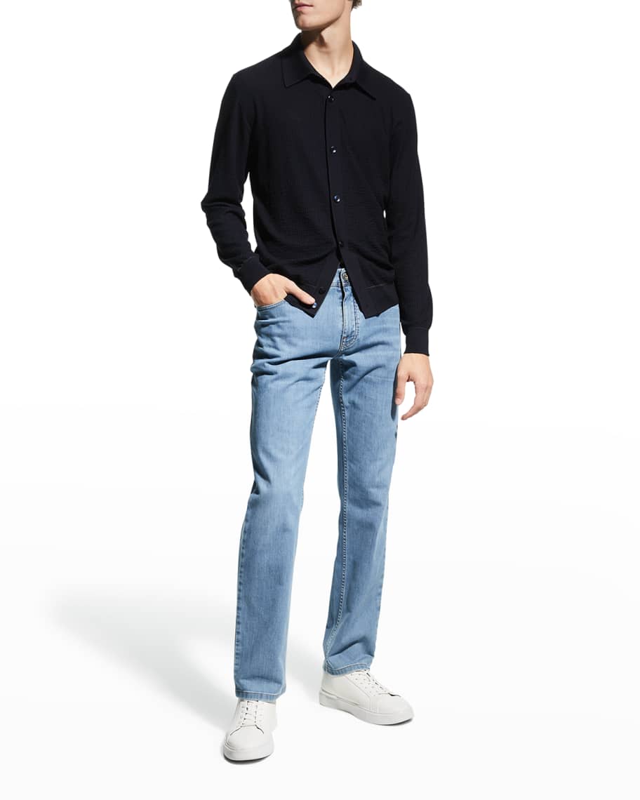 Brioni Men's Wool Button Sweater | Neiman Marcus