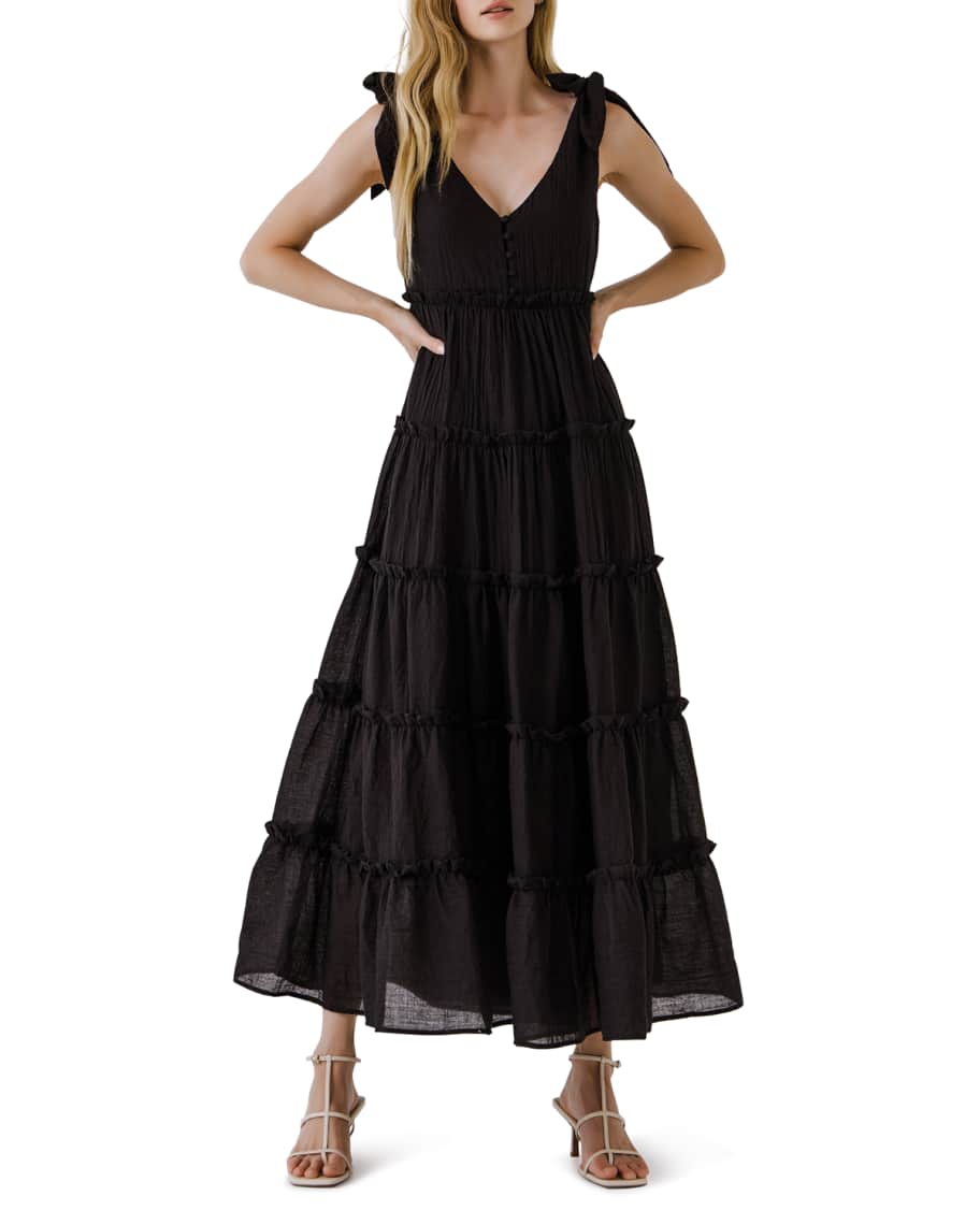 Free the Roses Tiered Sleeveless Ruffle Maxi Dress | Neiman Marcus