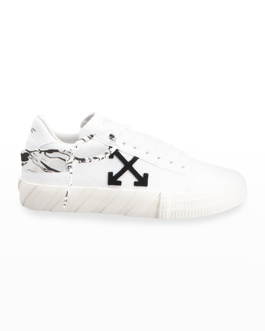 Off-White Arrow Eco-Canvas Vulcanized Low-Top Sneakers | Neiman Marcus